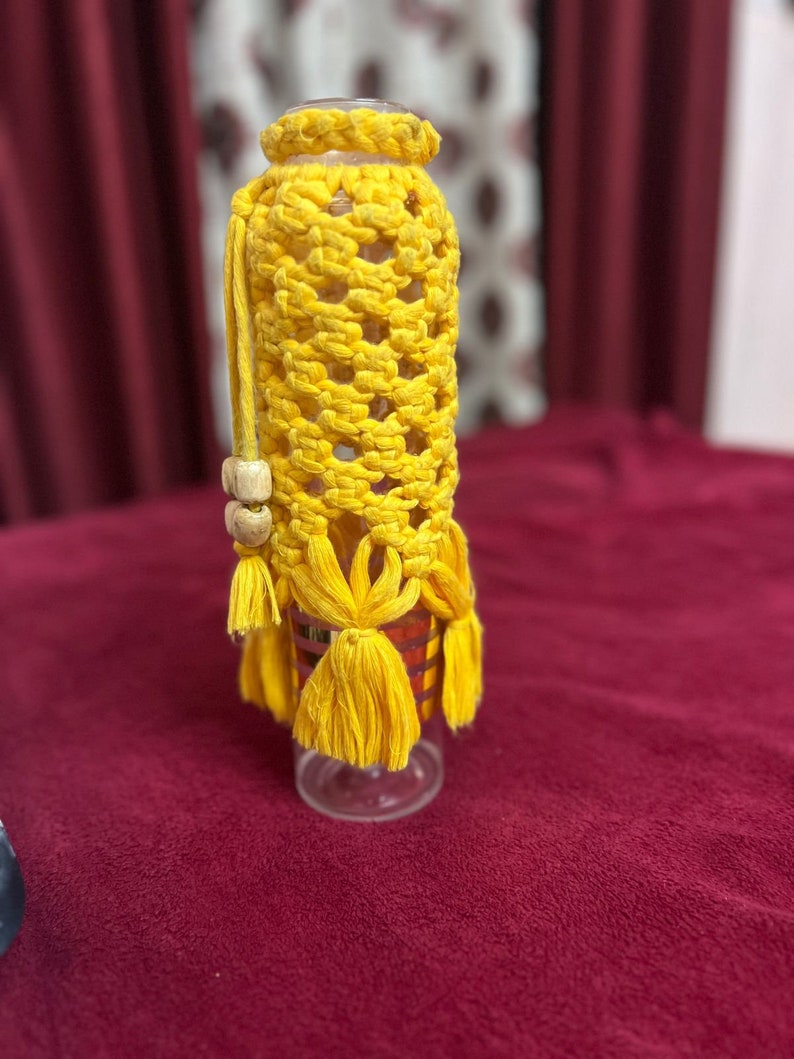 Indian Handmade and Handcrafted Macrame Water Bottle Art for Gift and ...