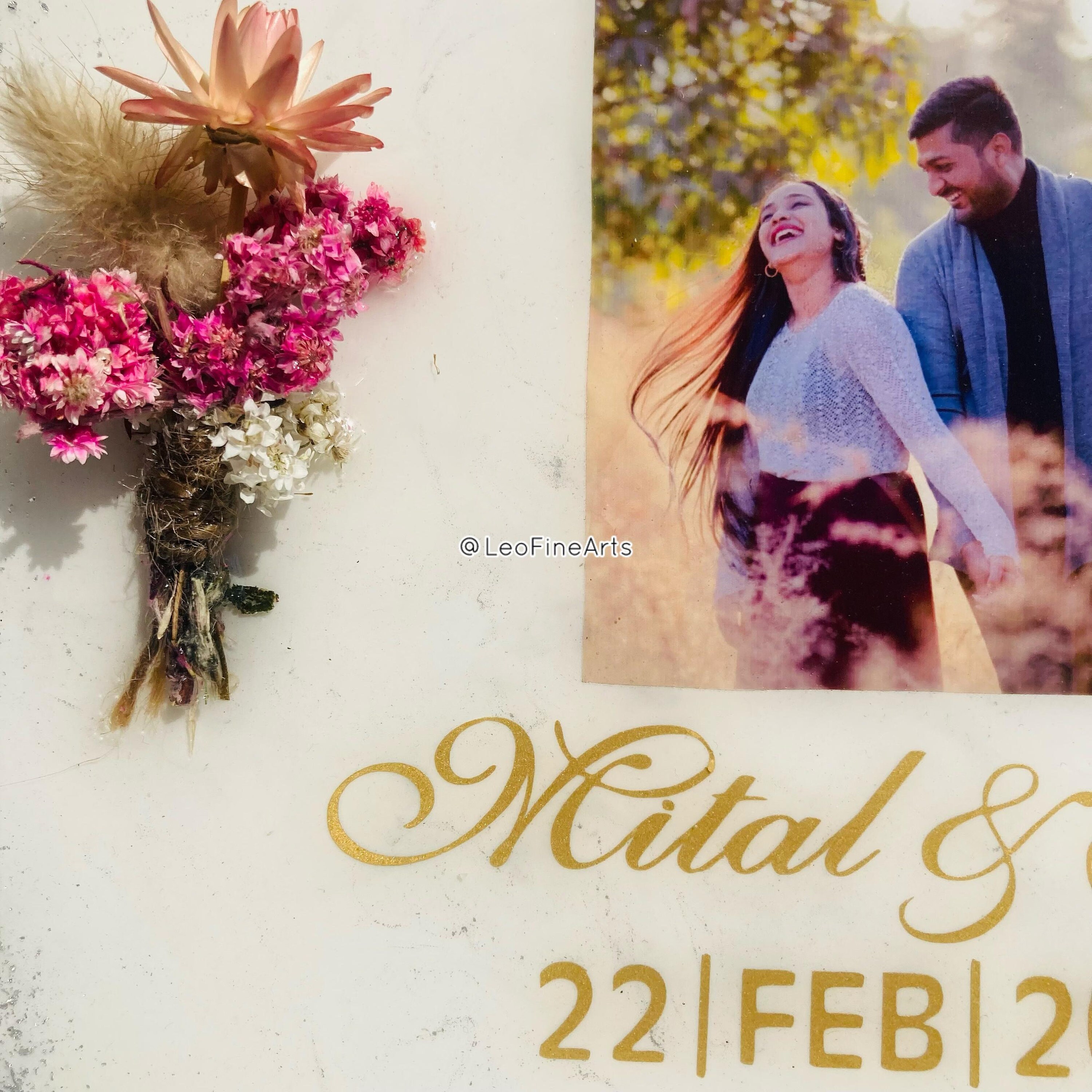 Flower Picture Frame Custom Frame Birthday Anniversary Wedding Gift ...