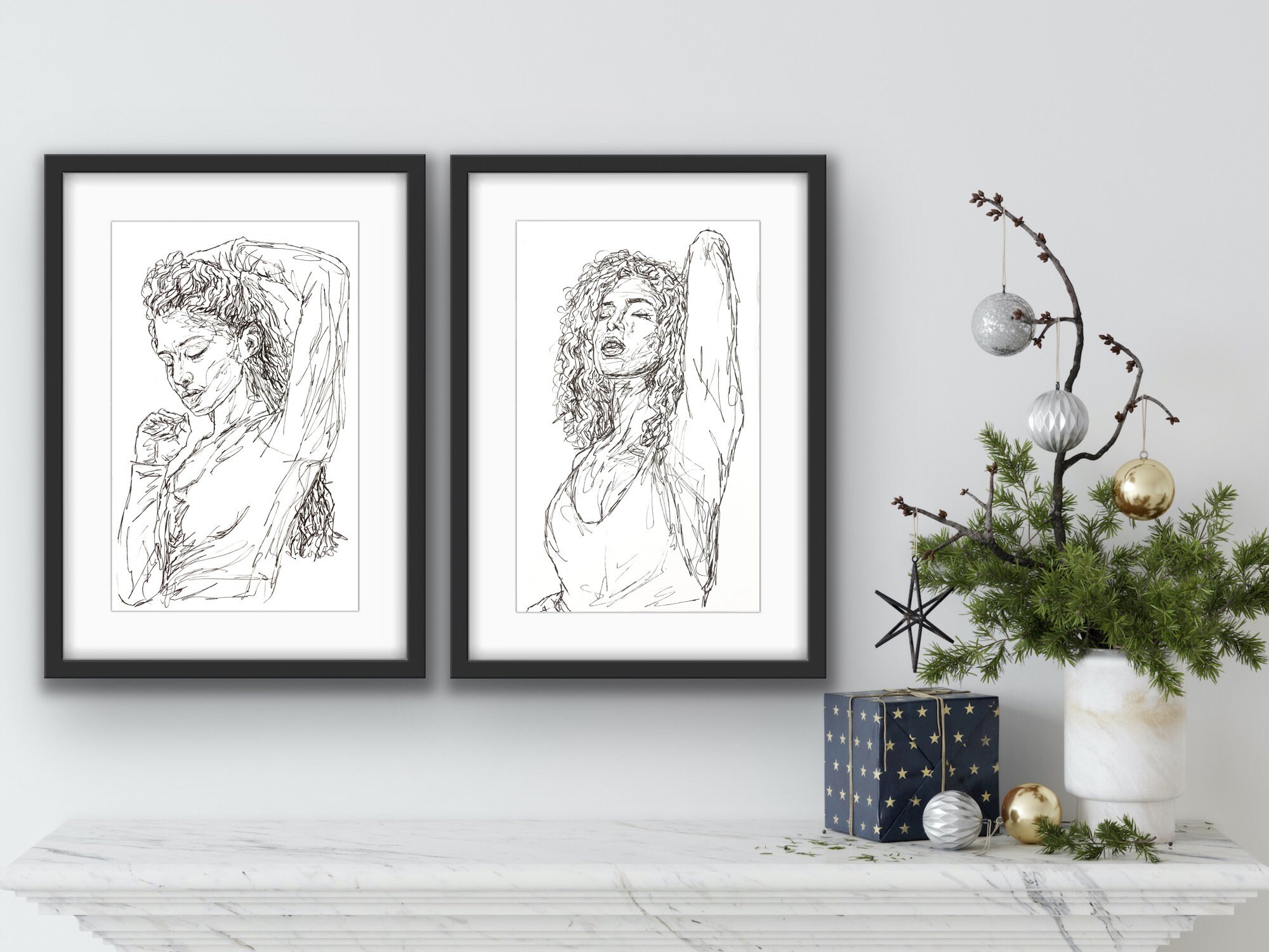 Woman Sketch Drawing Modern Art - Etsy