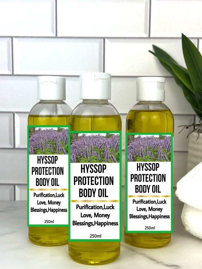 Hyssop Purufication Body Oil, Protection,love,luck, Negative Energy, - Etsy