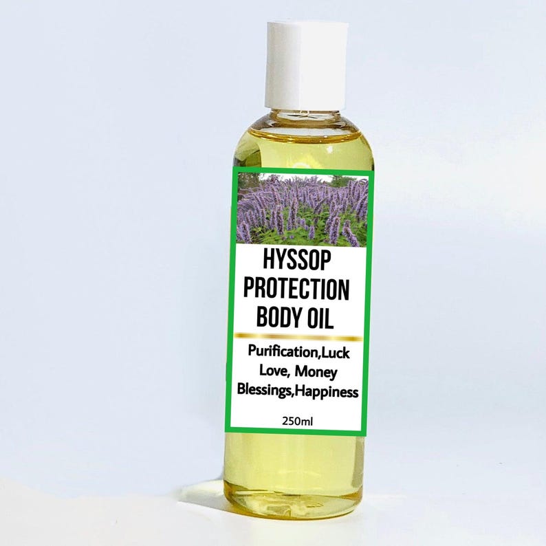 Hyssop Purufication Body Oil, Protection,love,luck, Negative Energy, - Etsy