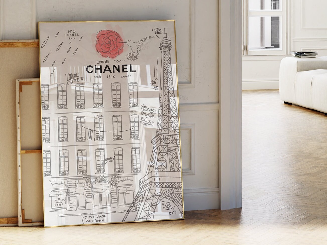 Chanel Inspired Wall Decor Luxury Interior Design Coco Chanel Wall Art ...