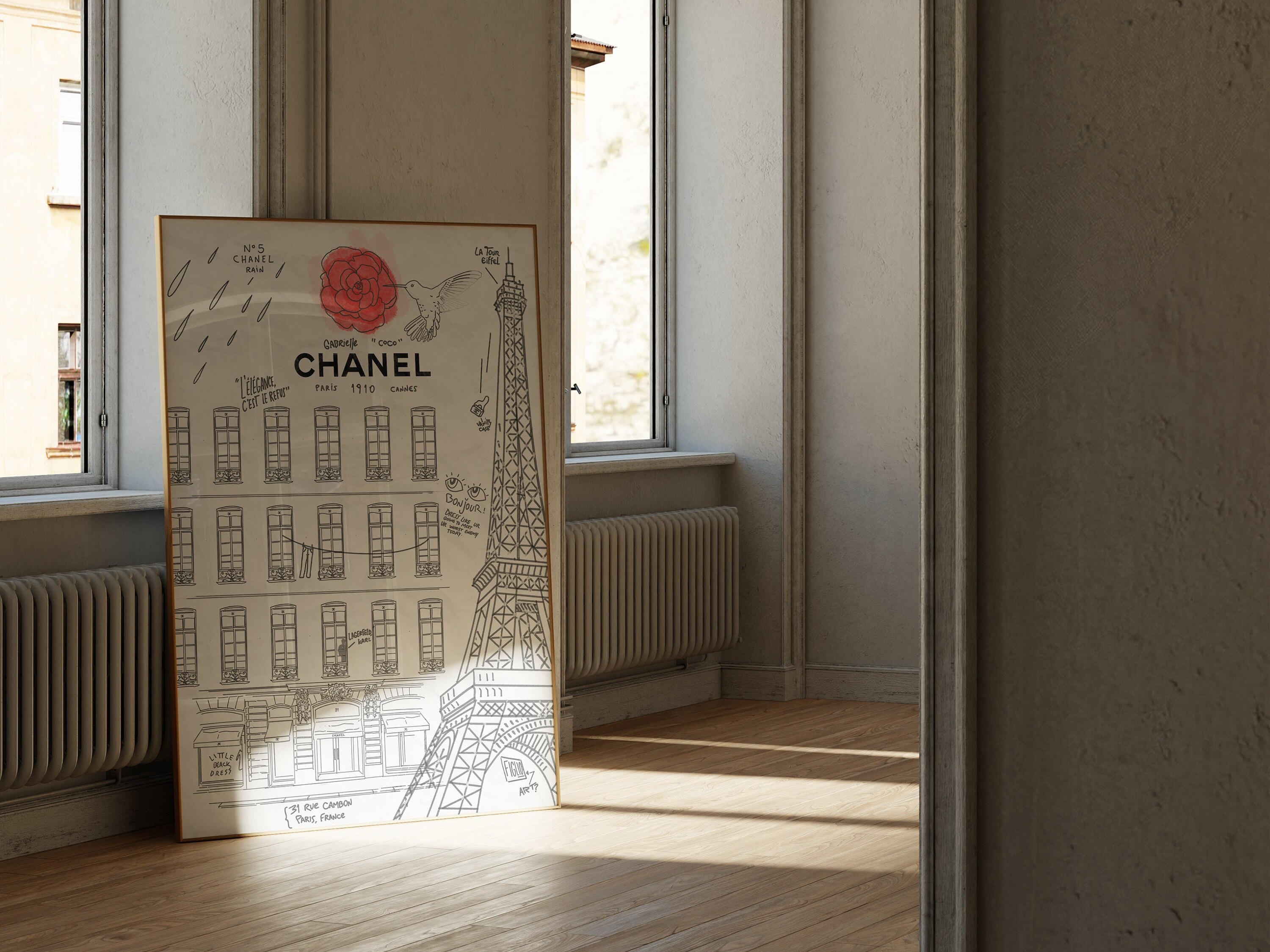 Chanel Inspired Wall Decor Luxury Interior Design Coco Chanel Wall Art ...