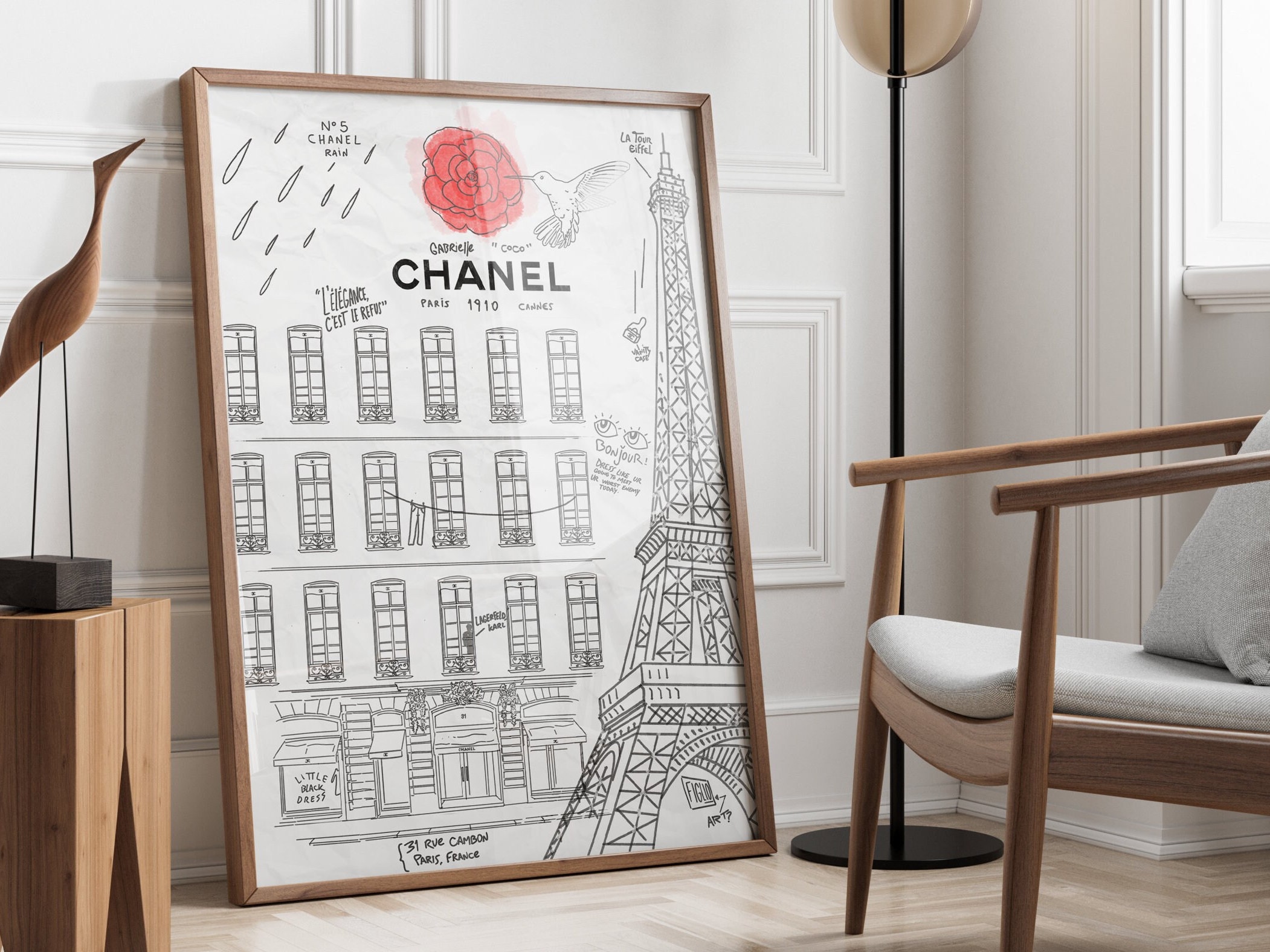 Chanel Inspired Wall Decor Luxury Interior Design Coco Chanel Wall Art ...