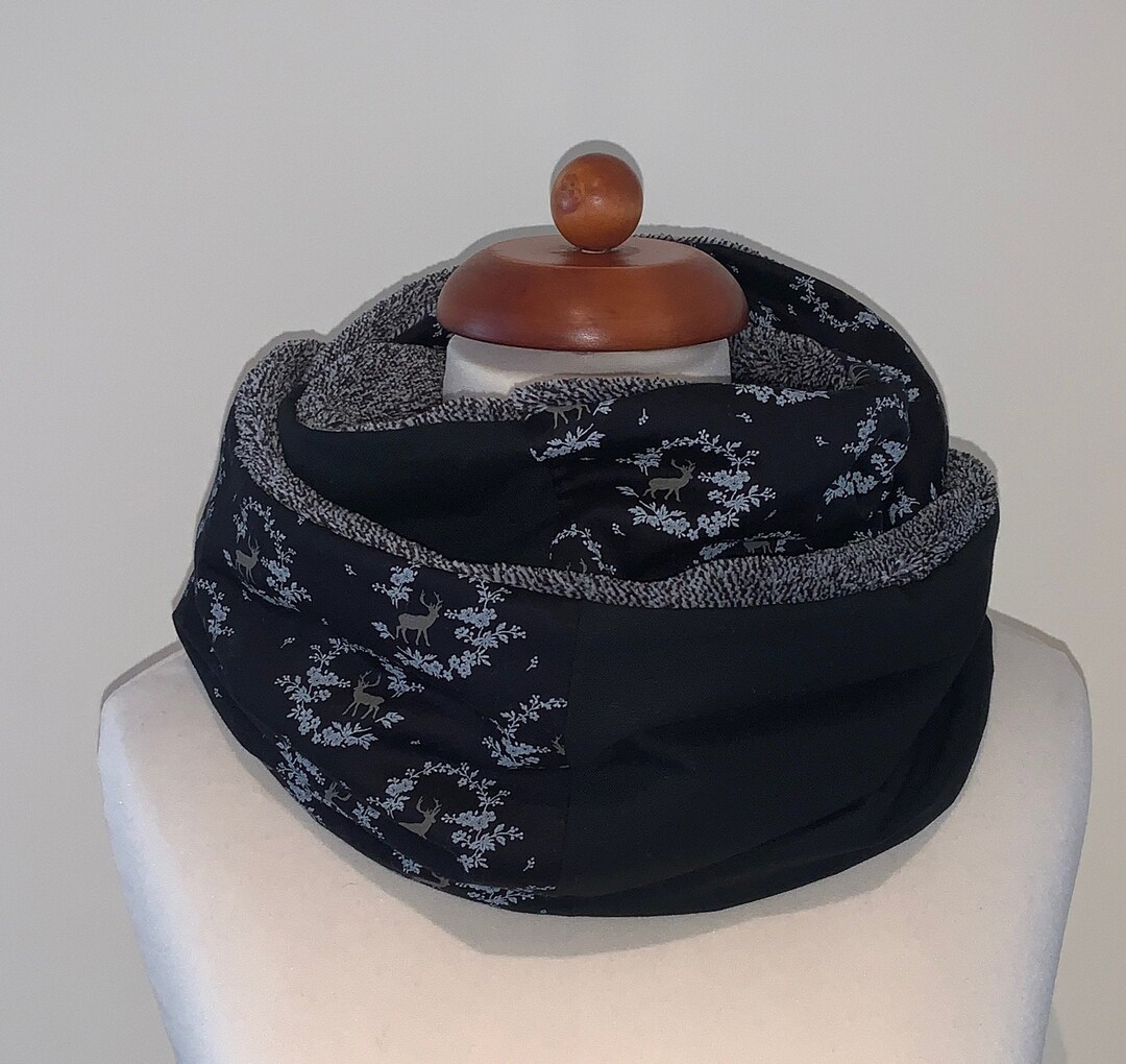 Double Loop Fleece Scarf Cuddly Scarf Black NEW - Etsy