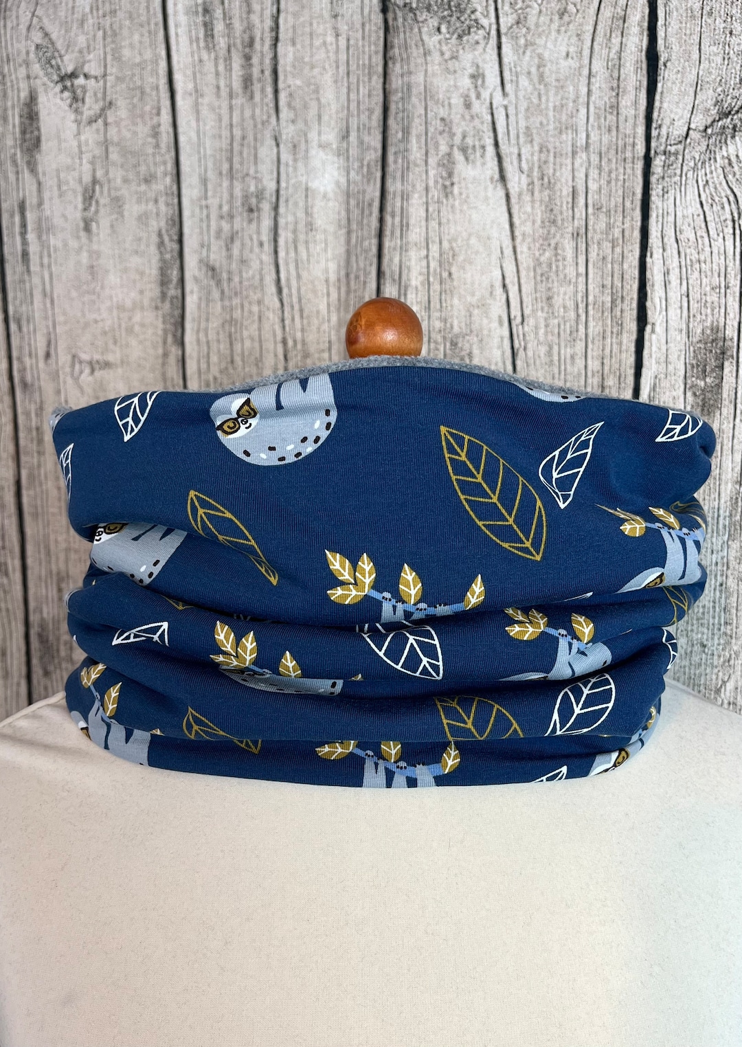Loop Scarf Fleece Cuddle Scarf - Sloth Dark Blue Grey *NEW* - Etsy