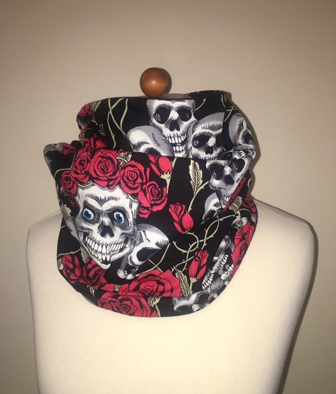 Double Loop Fleece Scarf - Skull Black *NEW* - Etsy