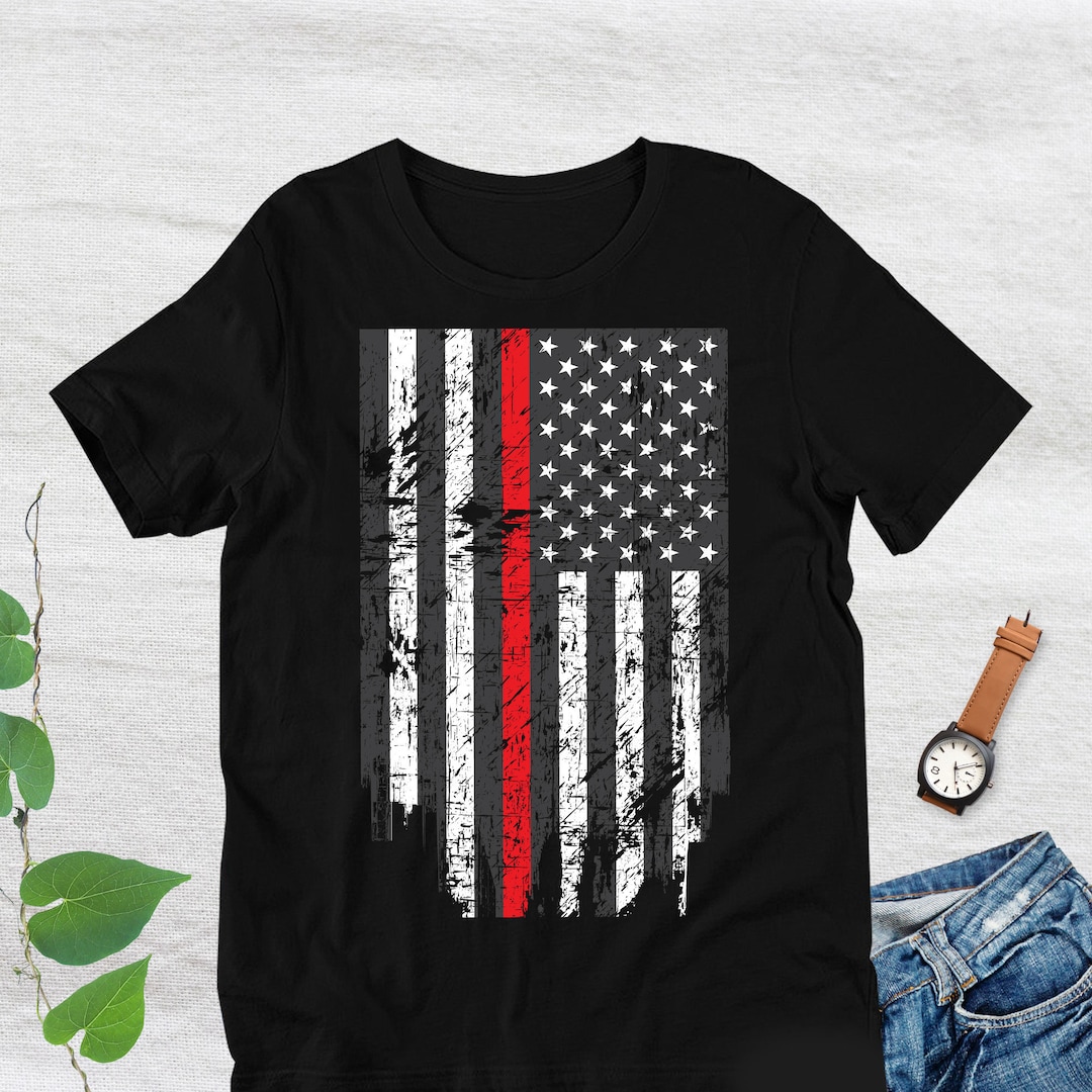 Thin Red Line Tshirt, Firefighter Support Shirt, Firefighting Tshirt - Etsy