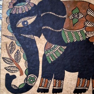 MADHUBANI / MITHILA Style Painting Indian Art Theme : Two Elephants ...