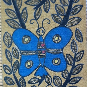 MADHUBANI / MITHILA Style Painting - Indian Art - Theme : Butterflies ...