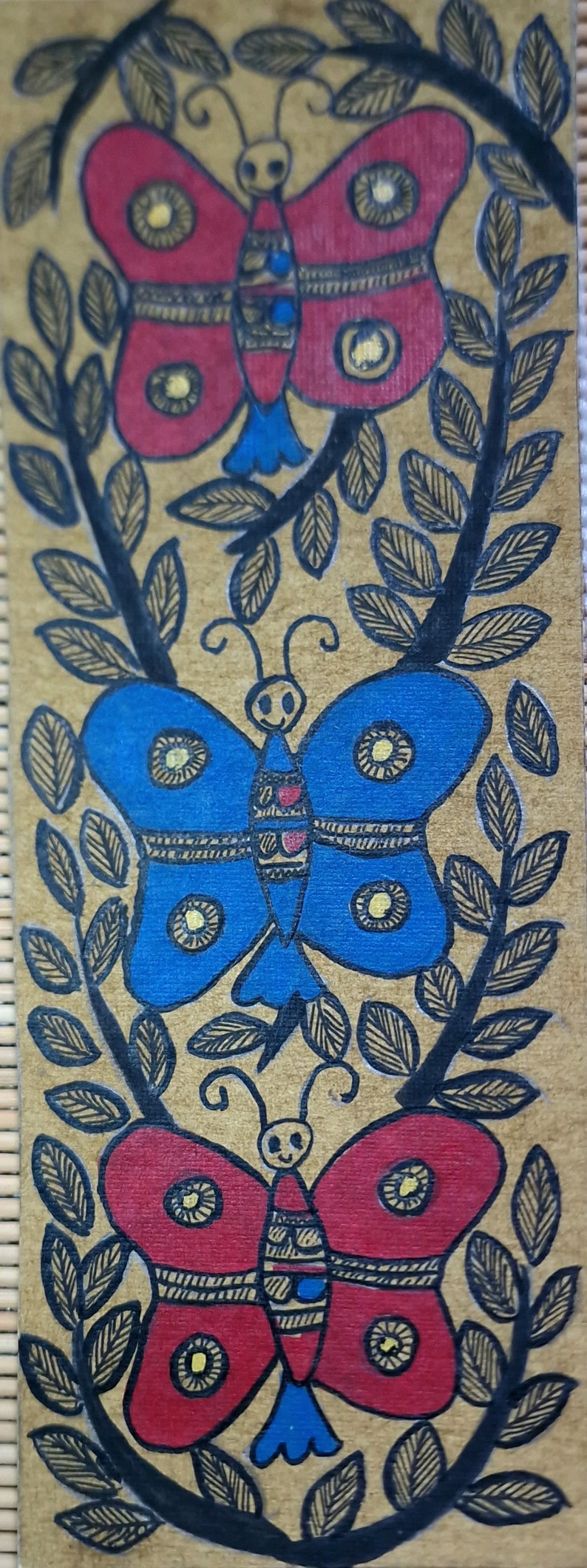 MADHUBANI / MITHILA Style Painting Indian Art Theme : Butterflies and ...