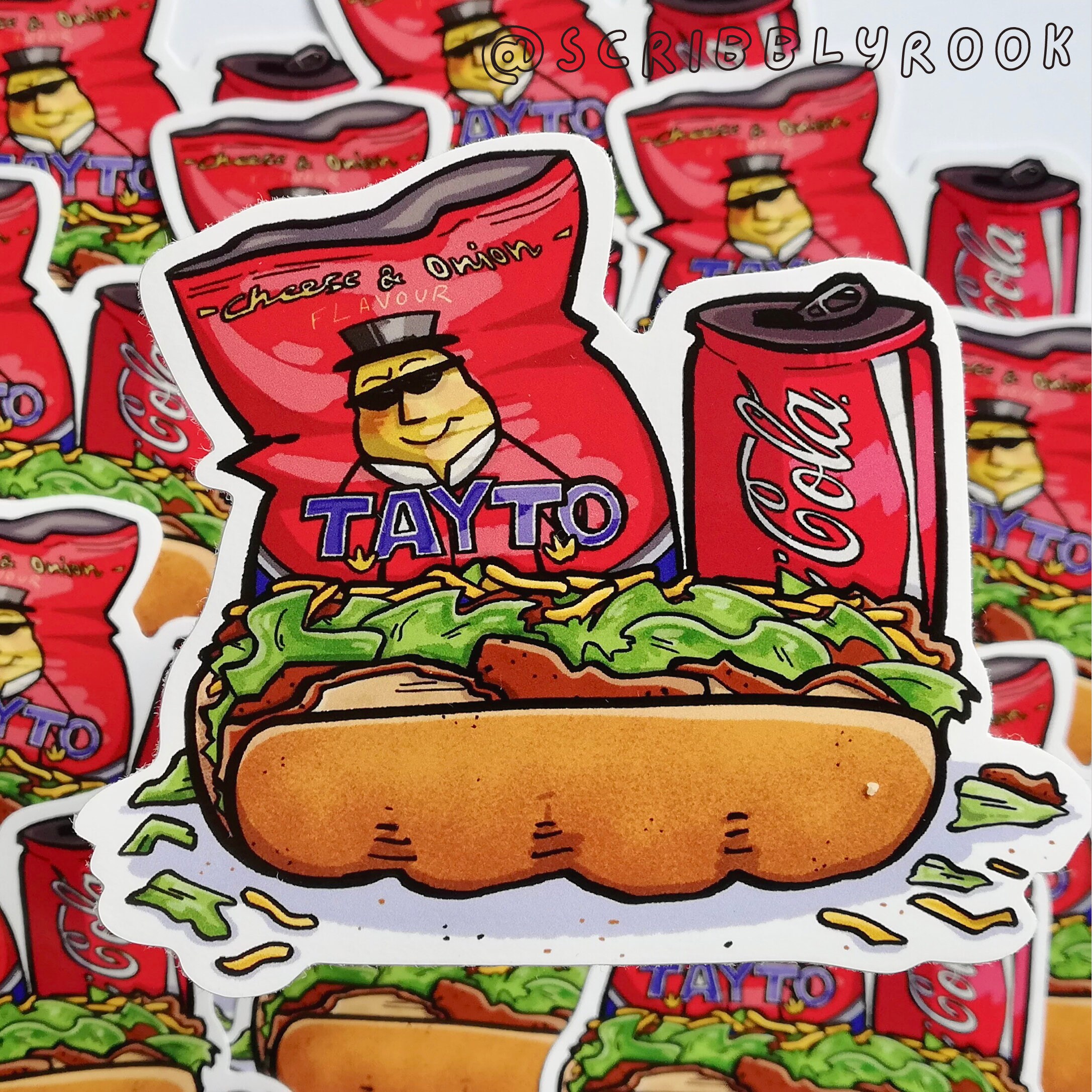 Chicken Roll Sticker, Chicken, Coke, Cute Sticker, Laptop Sticker ...