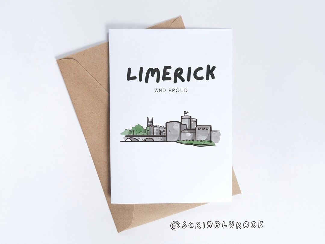 Limerick and Proud - Greetings Card, for Her, for Him, Funny Card, Cute ...