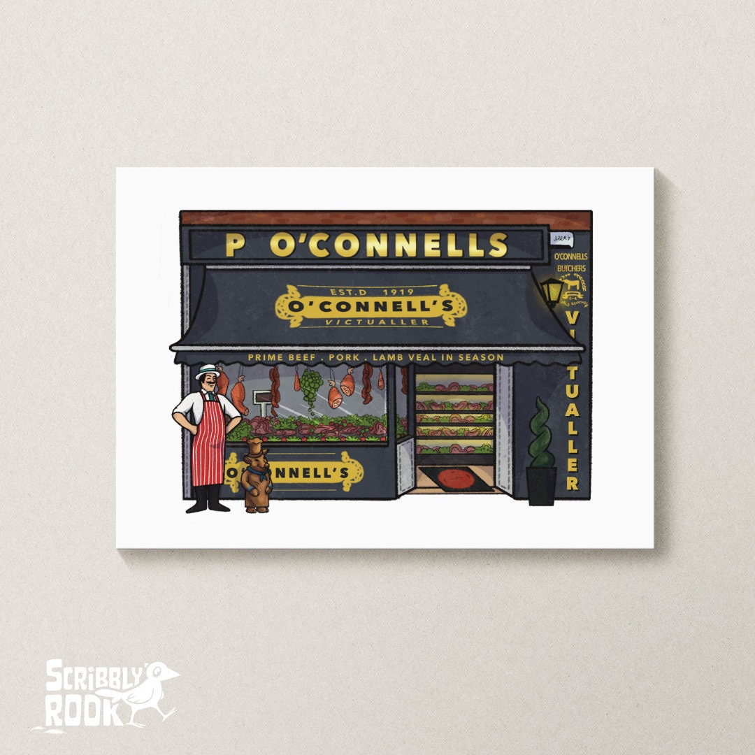 O'connells Butchers Art Print, Limerick City, Ireland, Limerick, A4 ...