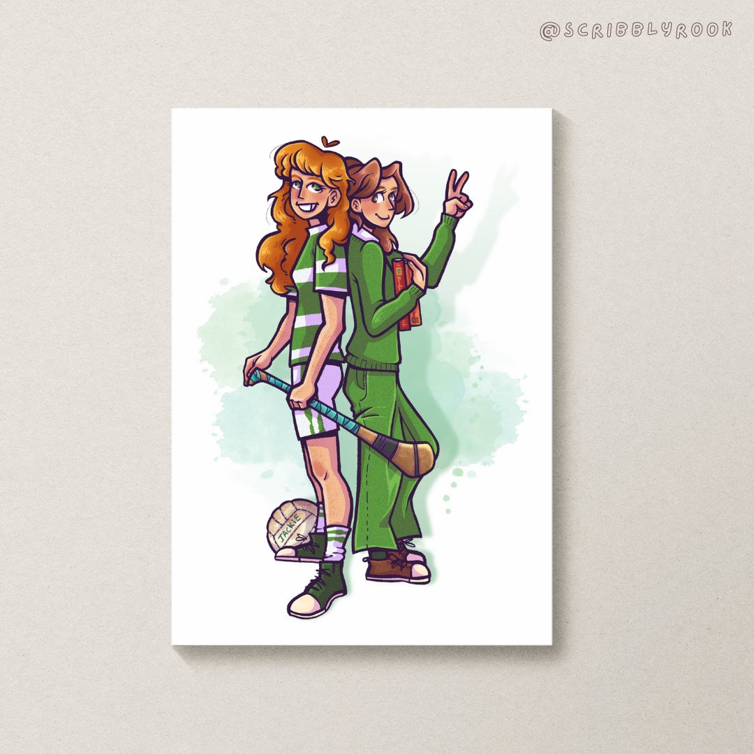 Jackie and Jill Poster, the Green and White, Cute Poster, Hurling, GAA ...