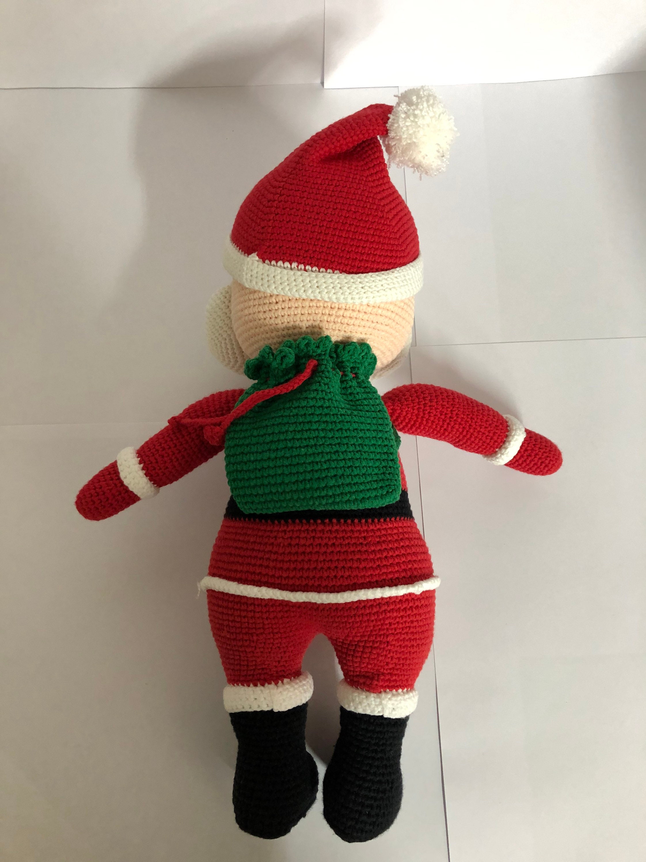 Hand Knitted Crochet Cotton Soft Toy Amigurumi Santa Claus - Etsy UK