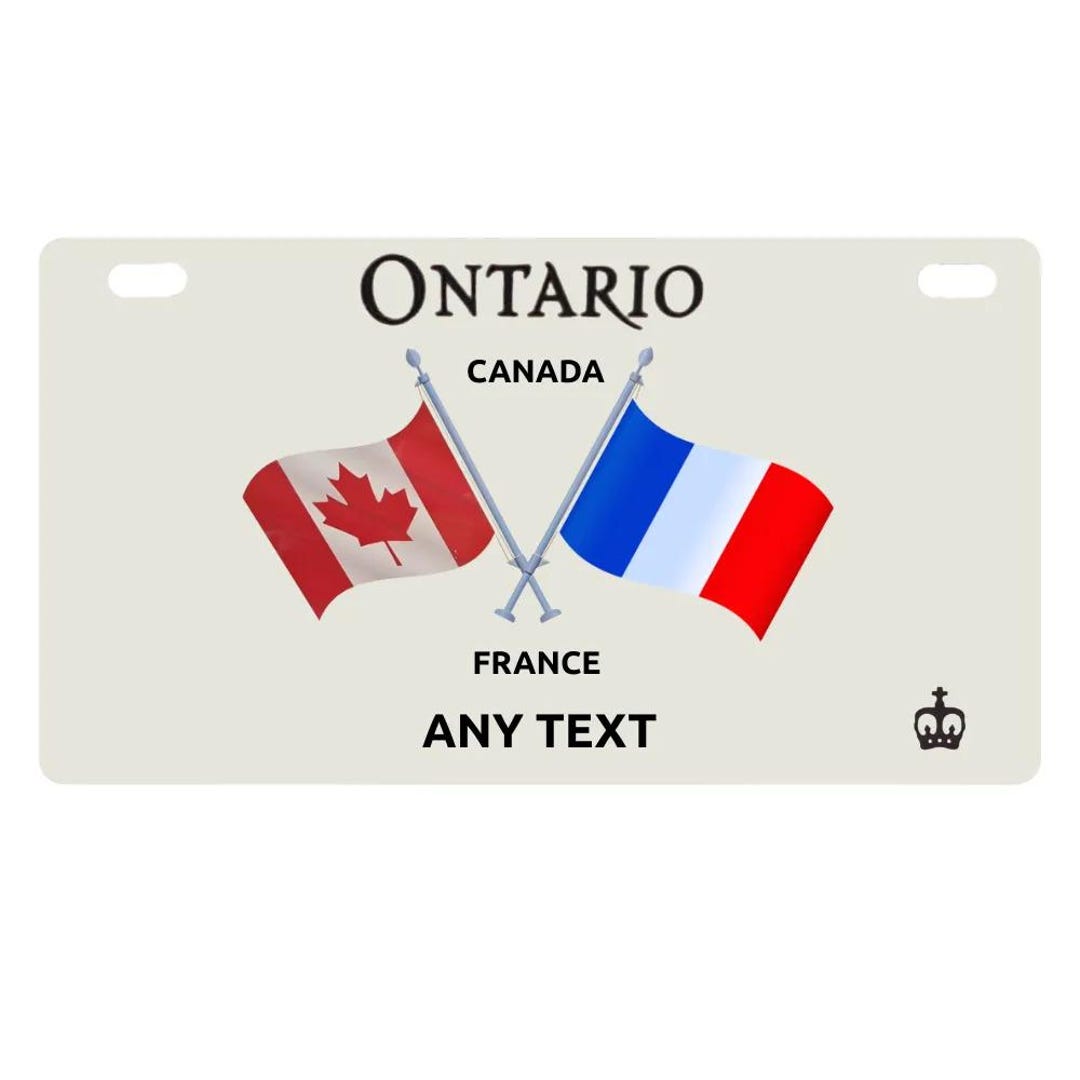 Custom Canada & France Flag License Plate - 3D Printed Aluminum - Etsy