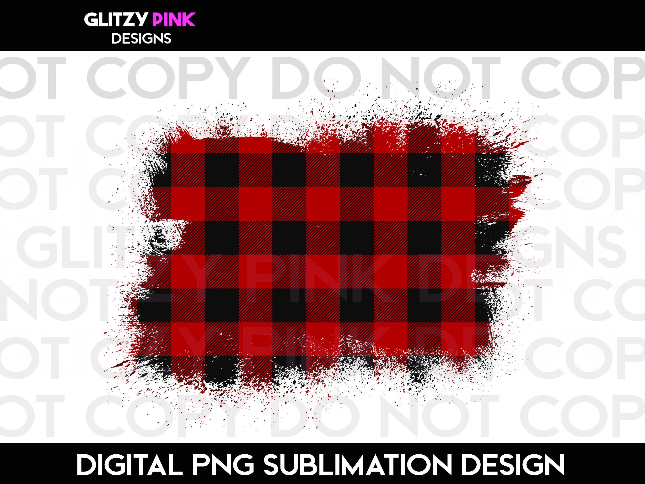 Distressed Red and Black Plaid Pattern Background PNG Element Design ...