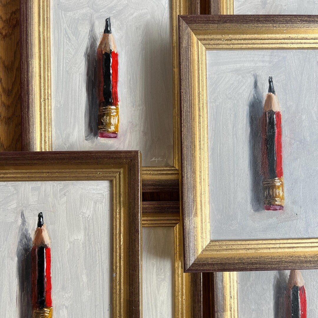 Contemporary "red Pencils" Impressionist Oil Paintings Still Life ...