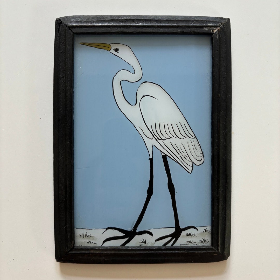 Vintage Oil Painting Miniature Small Indian Reverse Glass Painting Mini ...