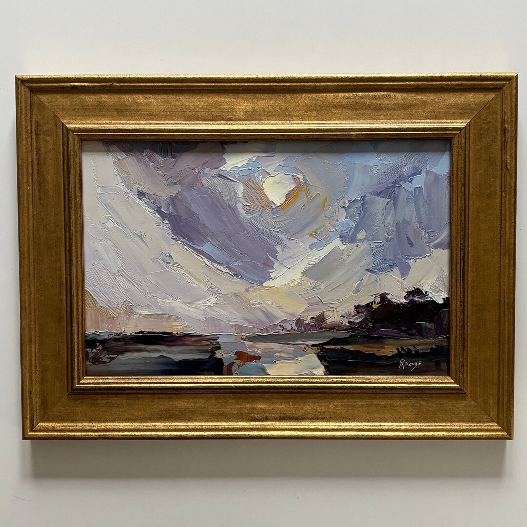 Cornish Cornwall Landscape Contemporary Oil Painting Framed Impasto Sky ...