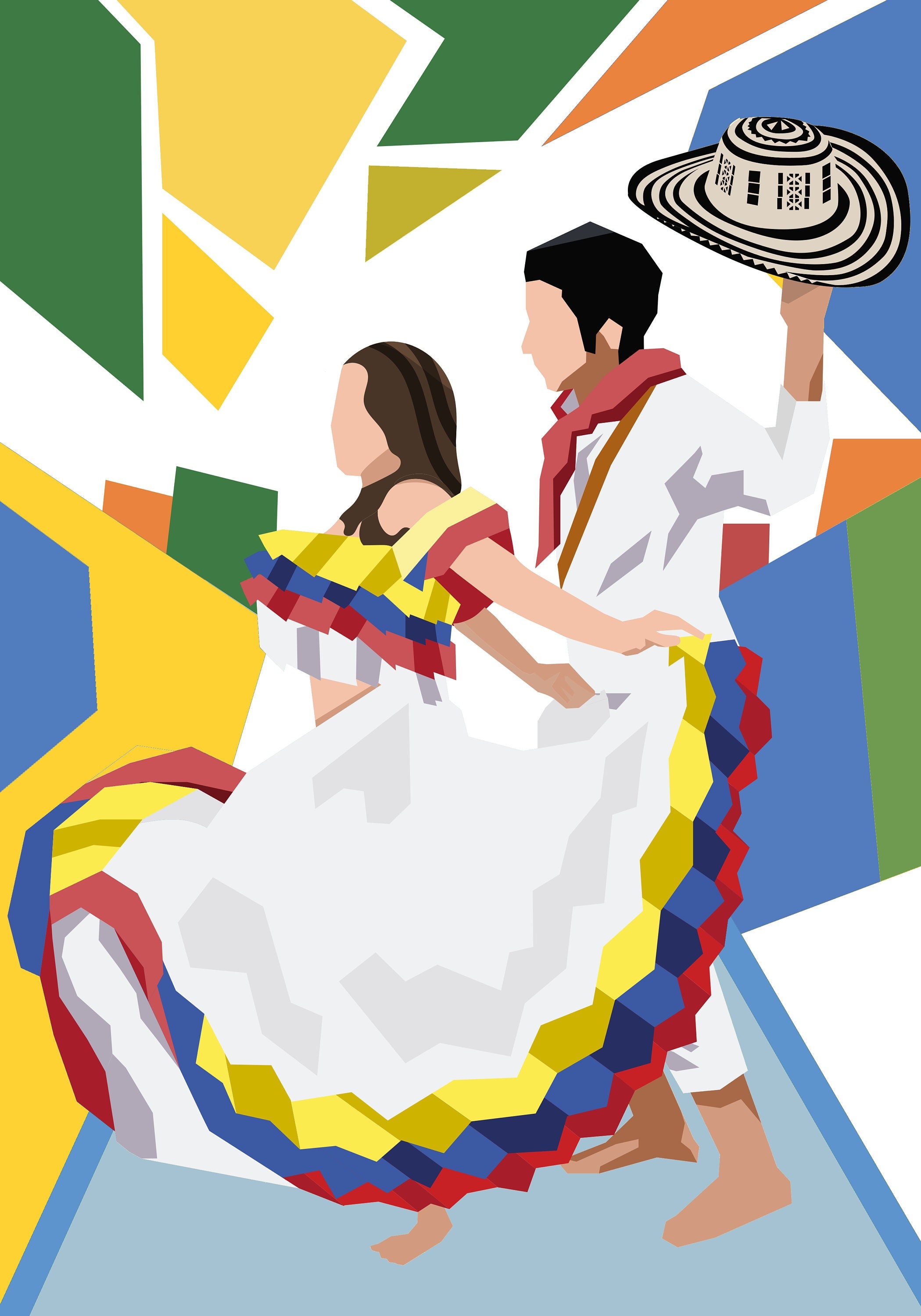 Colombian Cumbia Dancing Couple Canvas Wall Art Colombian Art - Etsy