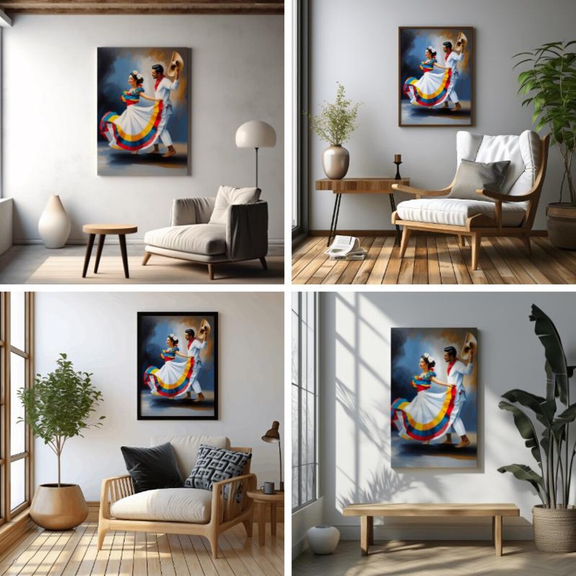 Colombian Cumbia Dancing Couple - Canvas Wall Art - Colombian Art ...