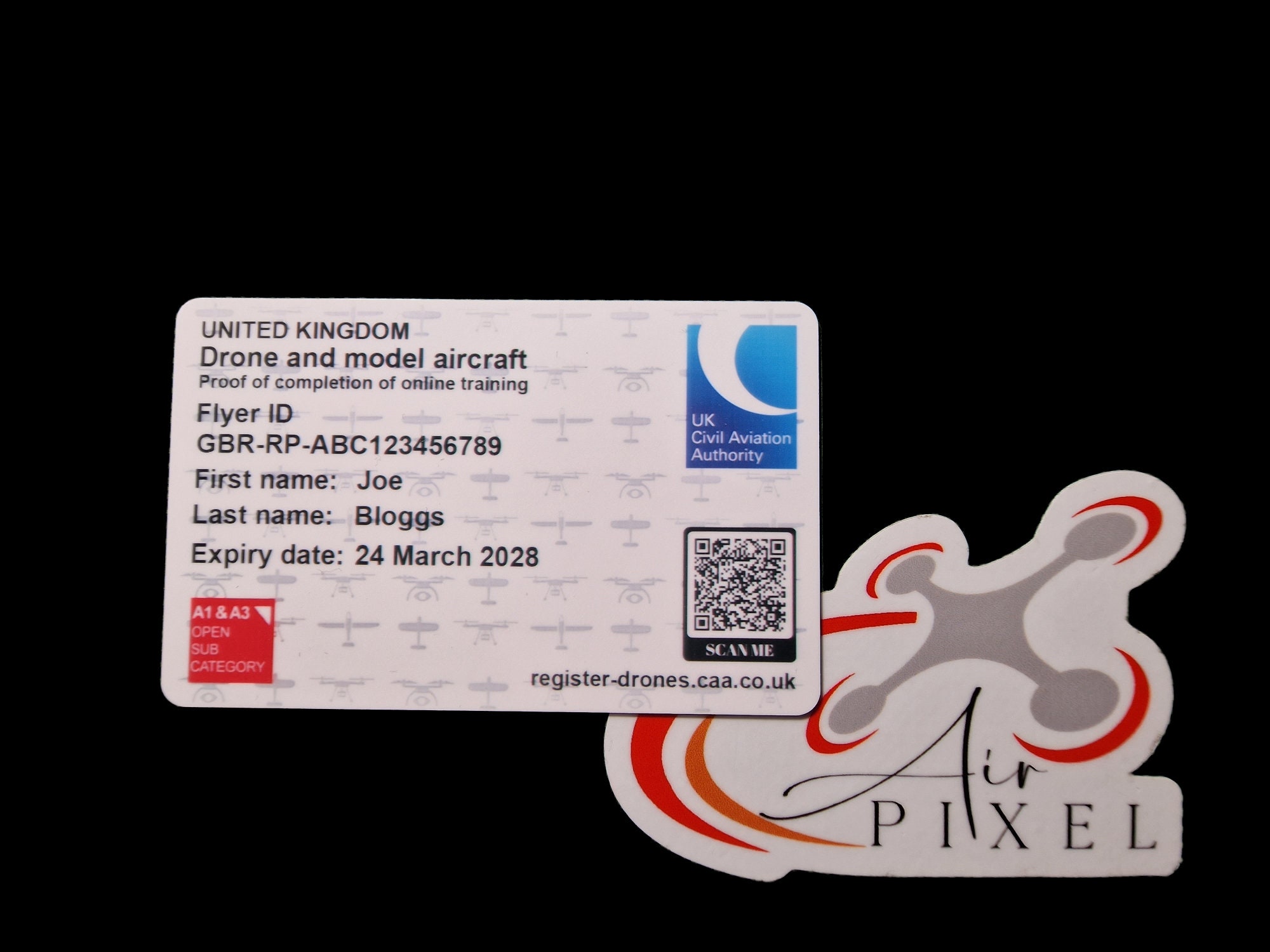 A1/A3 Drone and Model Aircraft ID Card - Etsy