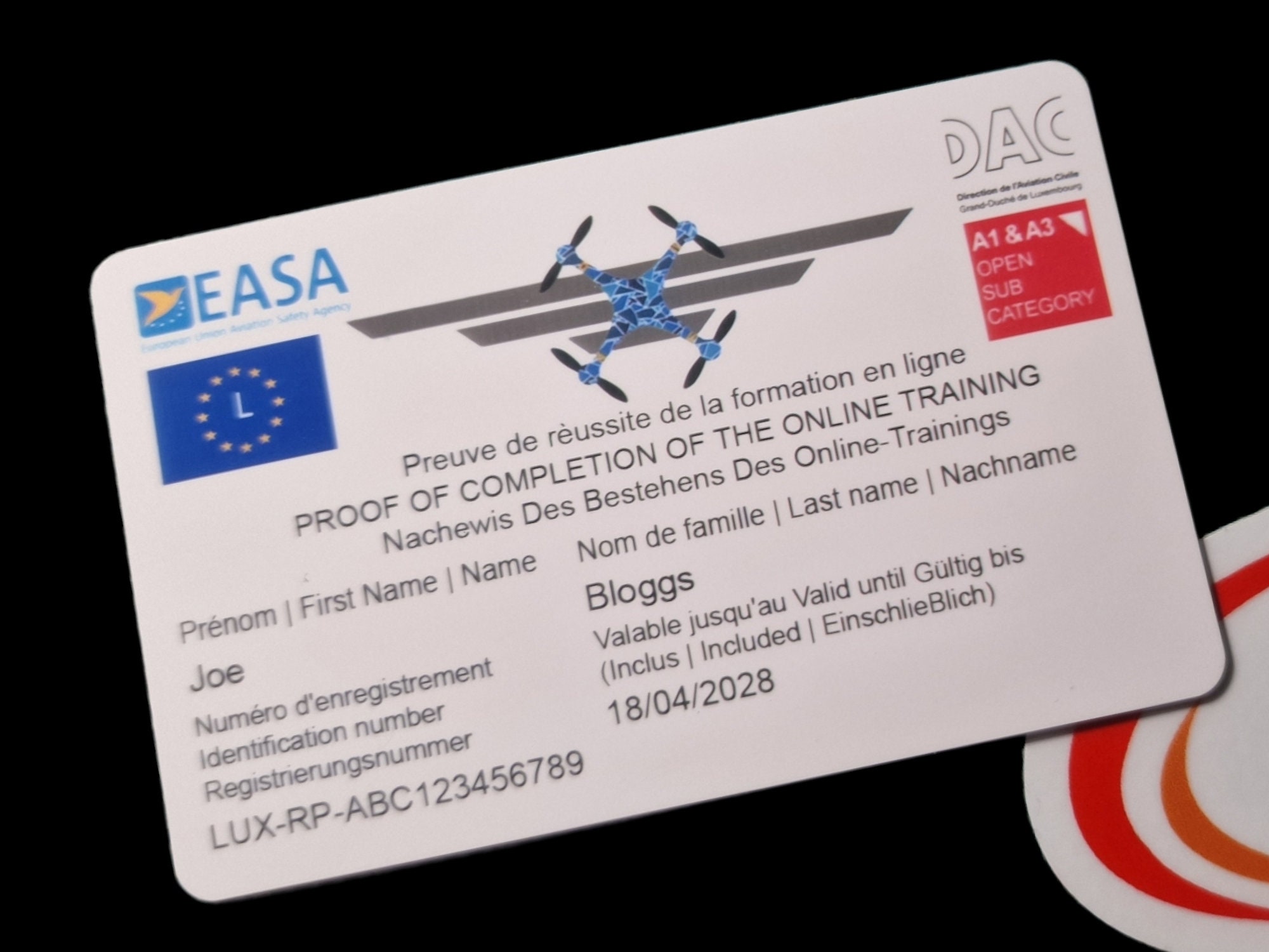 EASA Drone Certification ID Card - Etsy UK