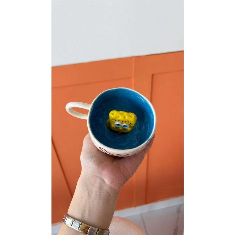 Spongebob Mug Fun Cartoon Coffee Cup, Spongebob Squarepants Gift, Cute ...