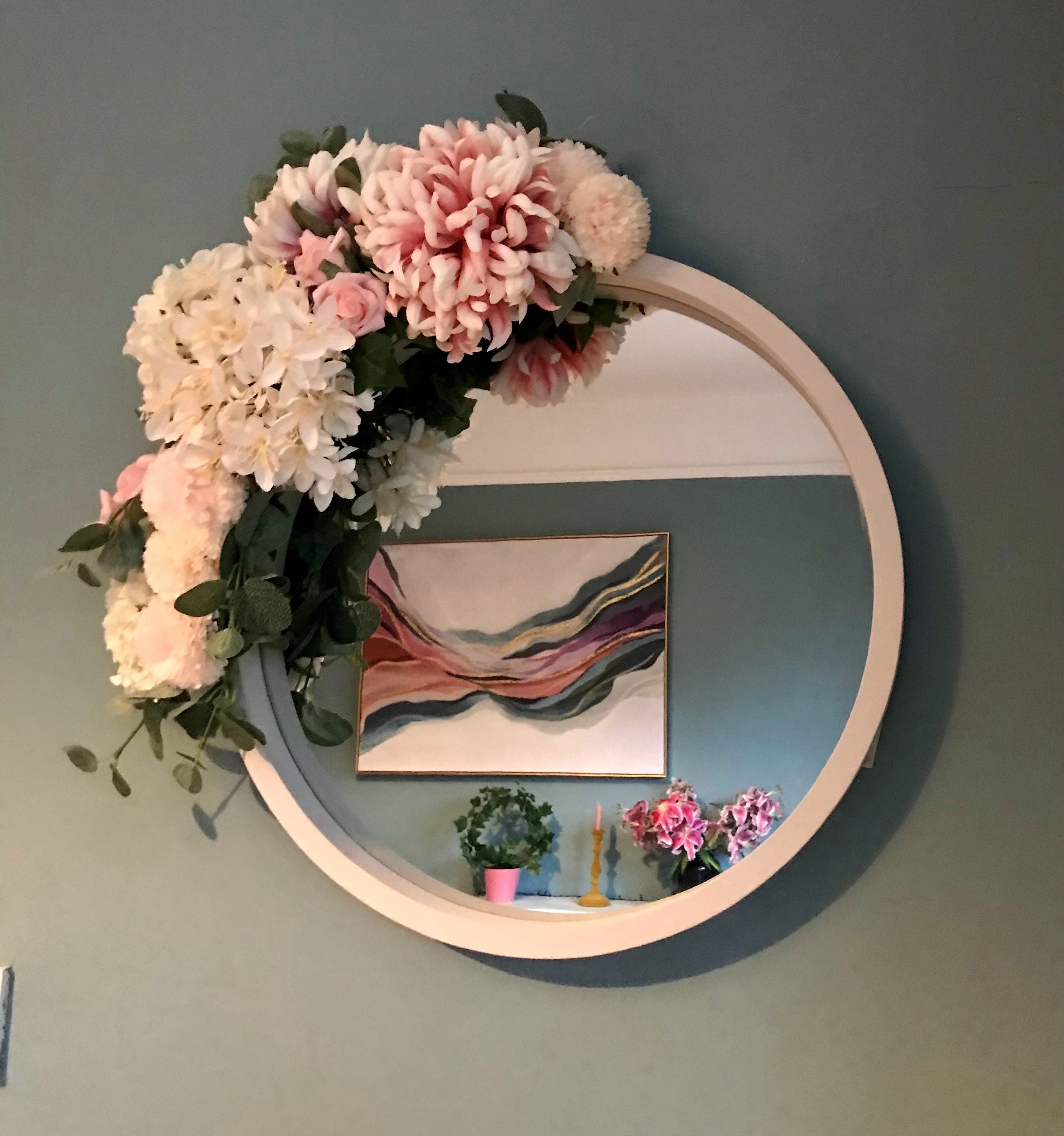 Handmade Flower Mirror, Floral Bespoke Mirror - Etsy UK