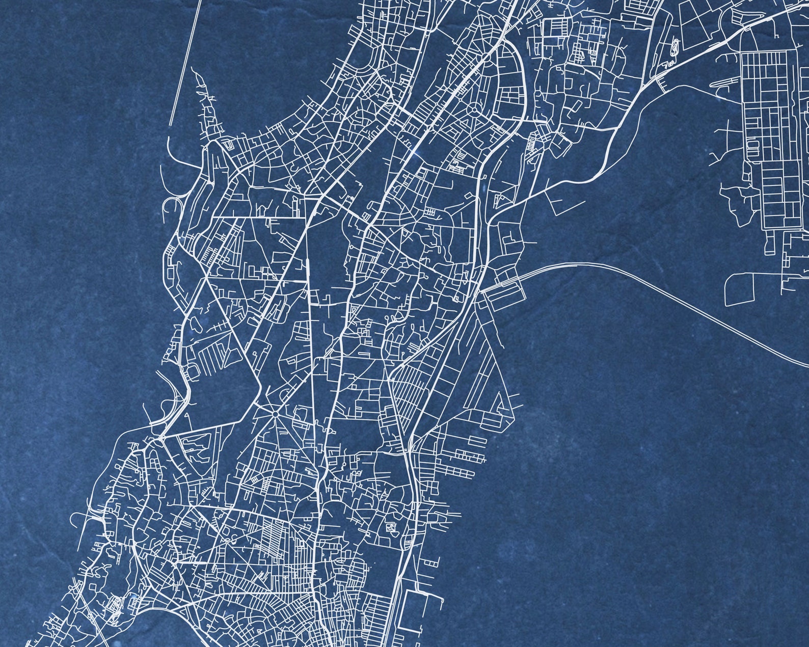 Mumbai Blueprint Map Instant download Mumbai Road Map | Etsy