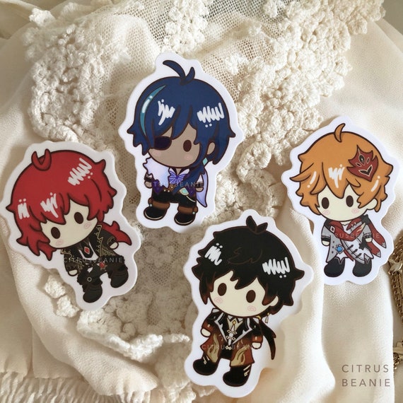 Genshin Impact: Vinyl Sticker childe Kaeya Diluc Zhongli | Etsy