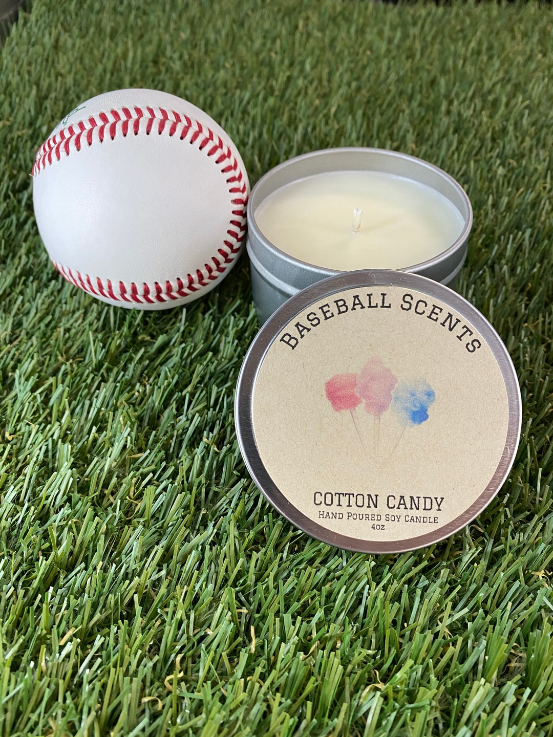 Baseball Scents Cotton Candy Soy Candle - Etsy