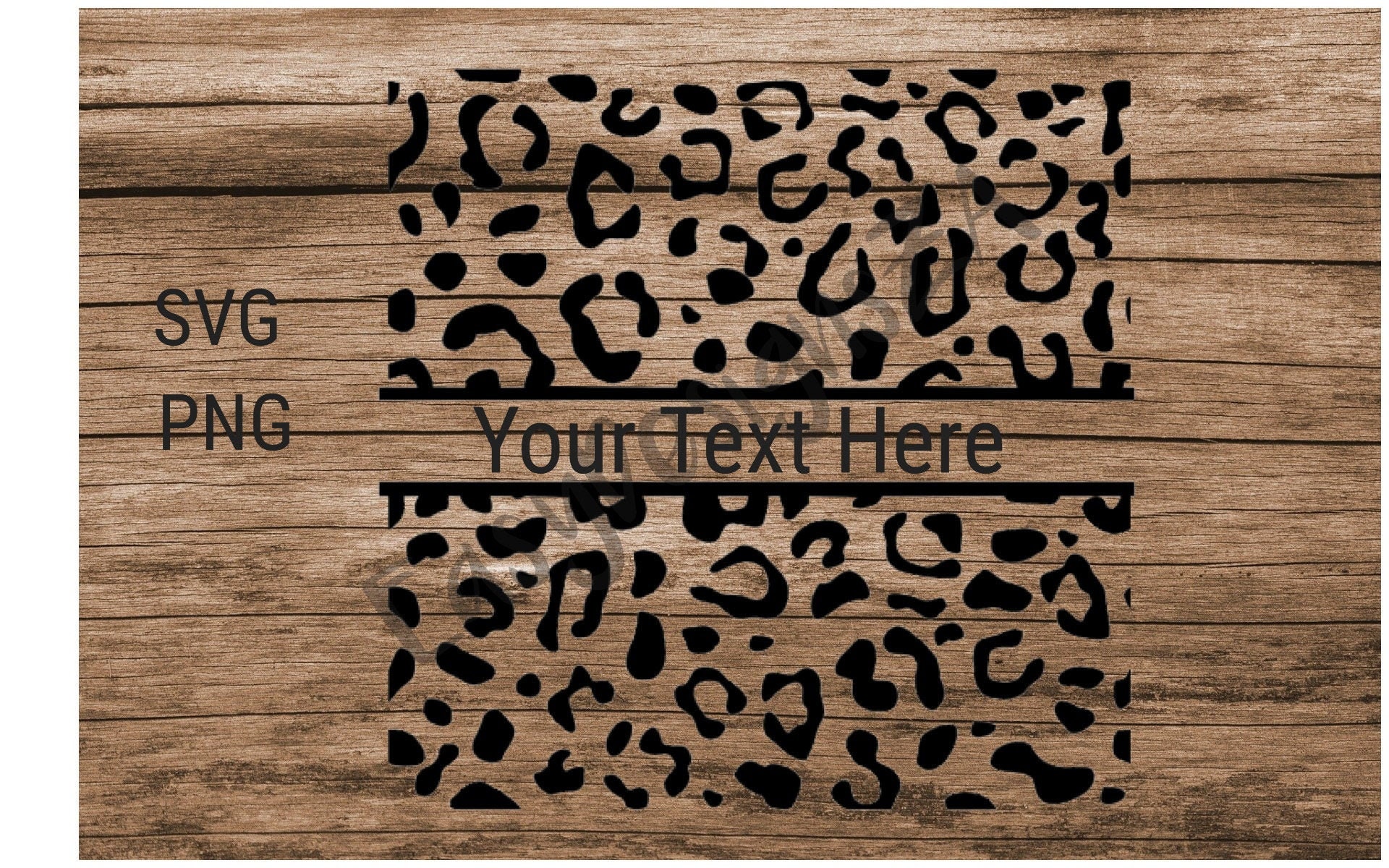 Split Leopard Print SVG File Custom Text Leopard Pattern - Etsy