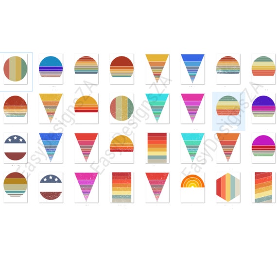 Retro sunset PNG bundle 226 PNG files for sublimation | Etsy