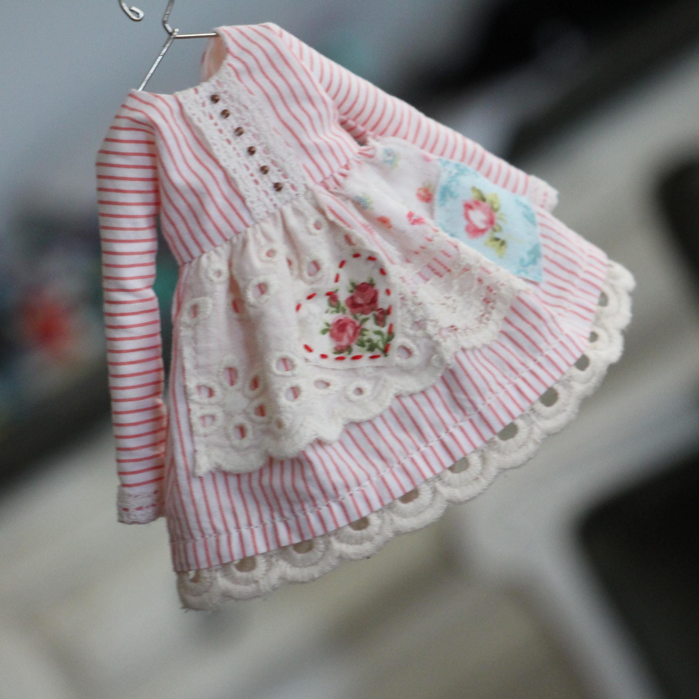 Patchy Dress for Blythe, Blythe Dress, Blythe Clothes, Striped Blythe ...