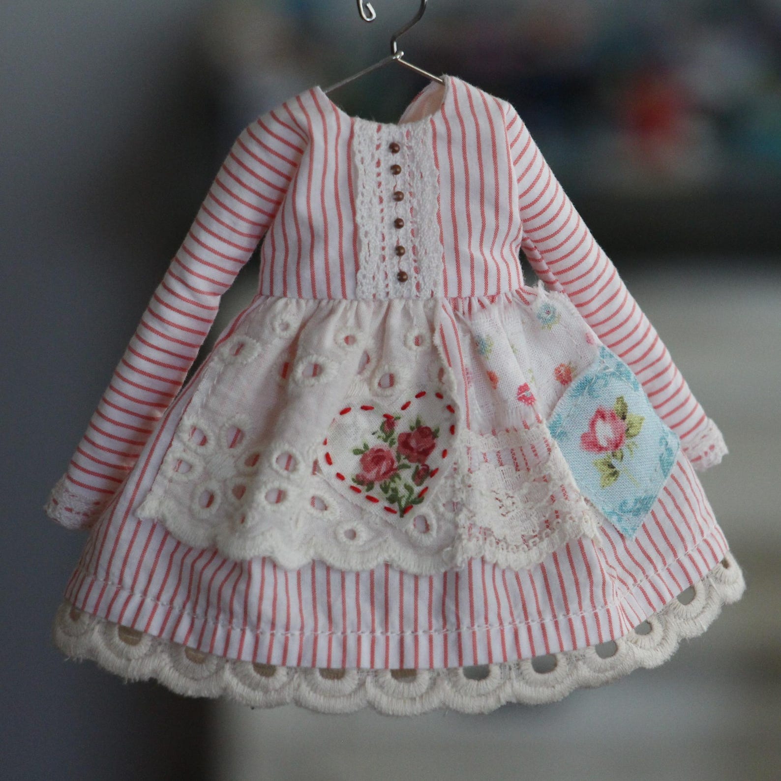 Patchy Dress for Blythe, Blythe Dress, Blythe Clothes, Striped Blythe ...