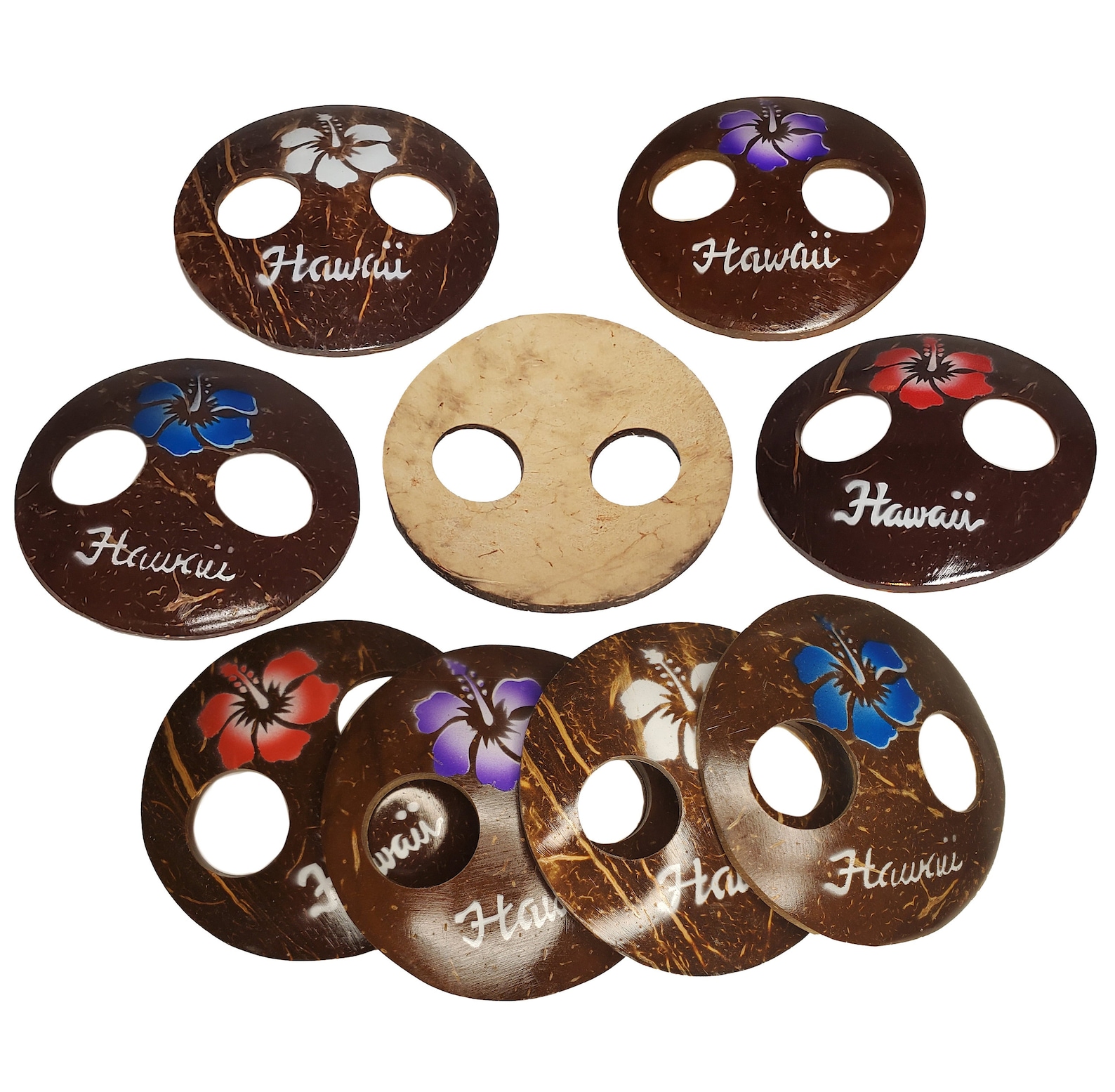 Cute Round Coconut Shell Floral Belt and Scarf Sarong 2-hole Buckle ...