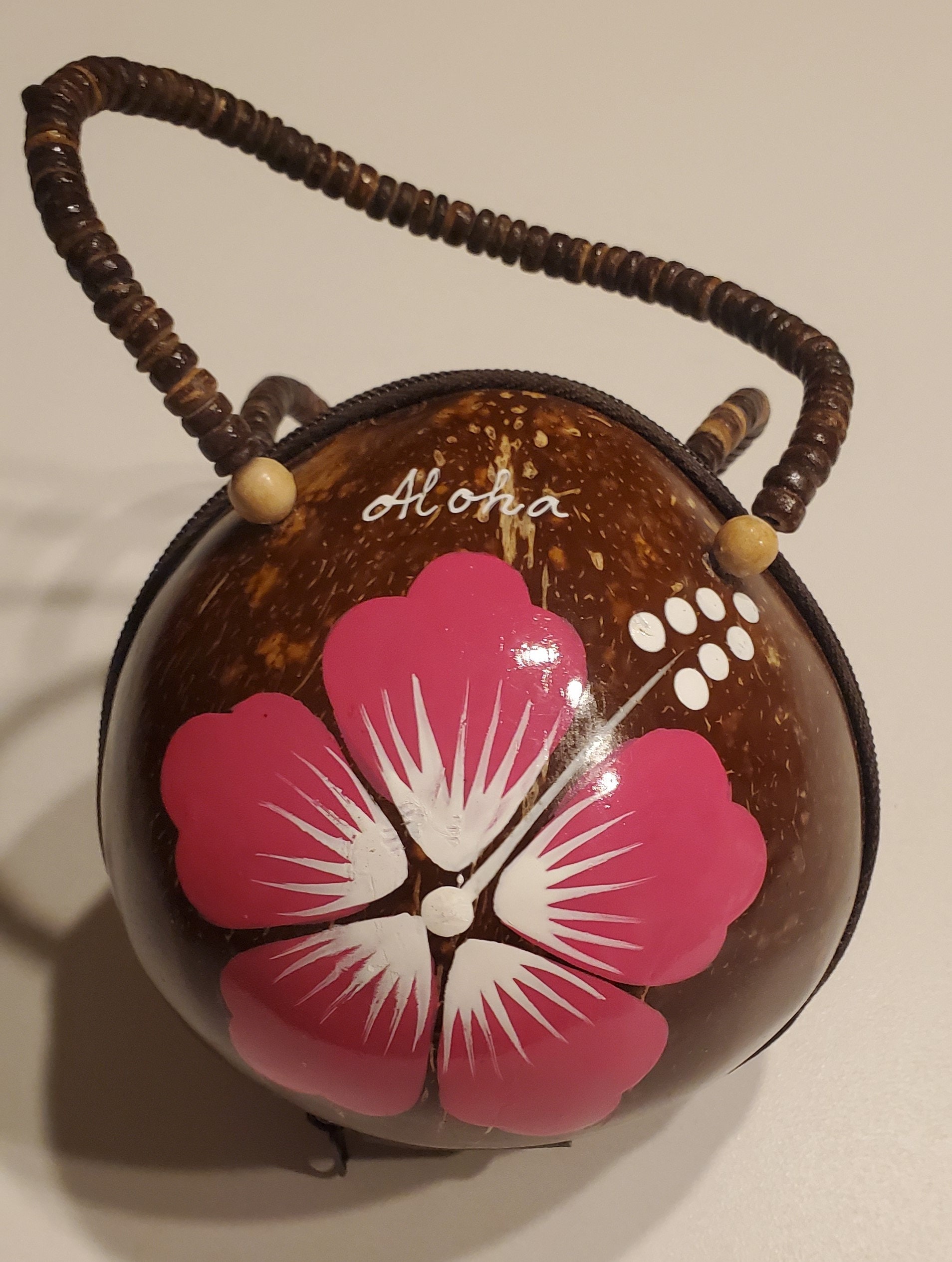 Cute Handmade Coconut Shell Purse Hawaii Aloha, Unique Style, One of a ...