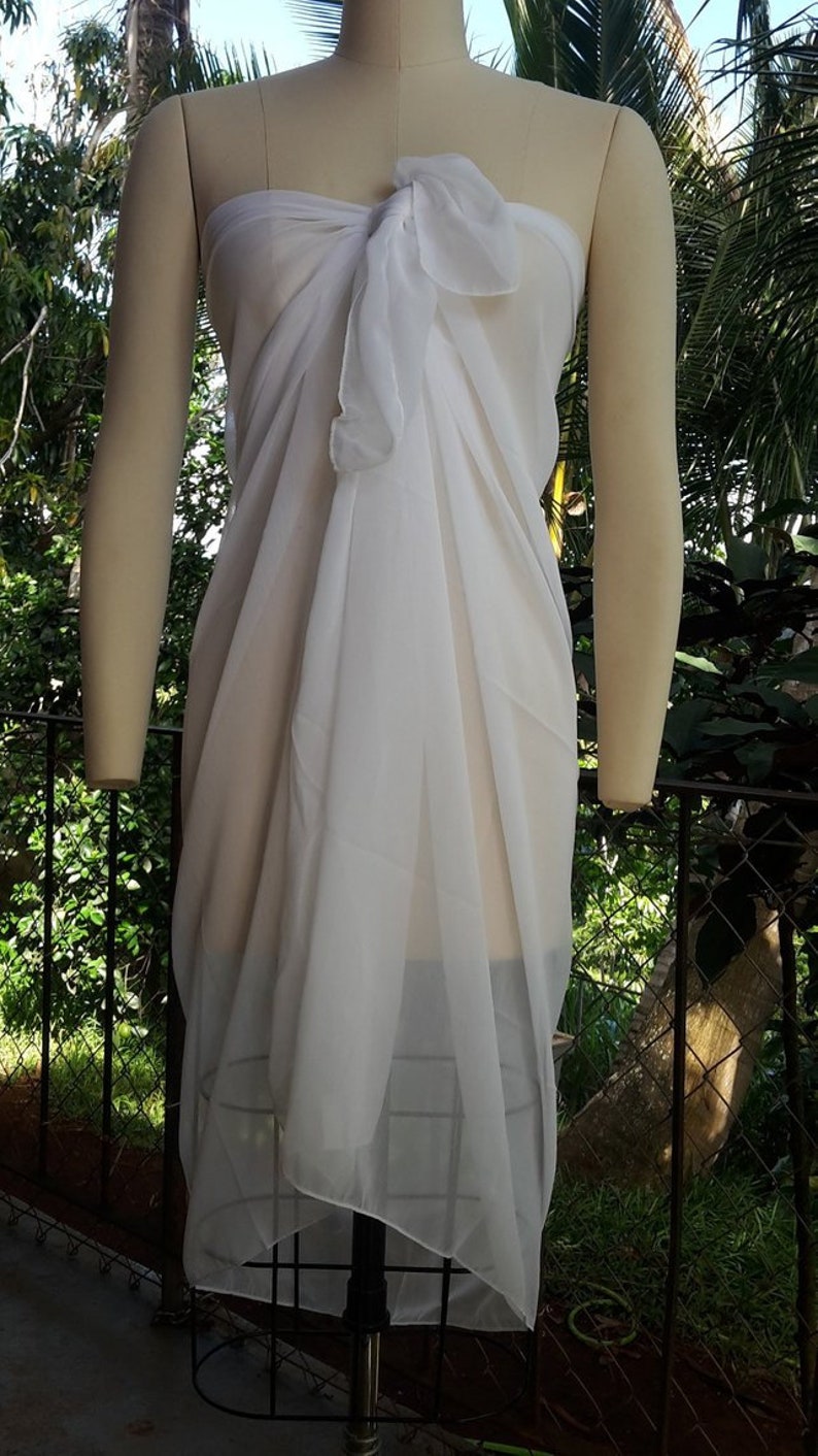 Sarong Pareo Sheer Black or White Cover up Dress - Etsy