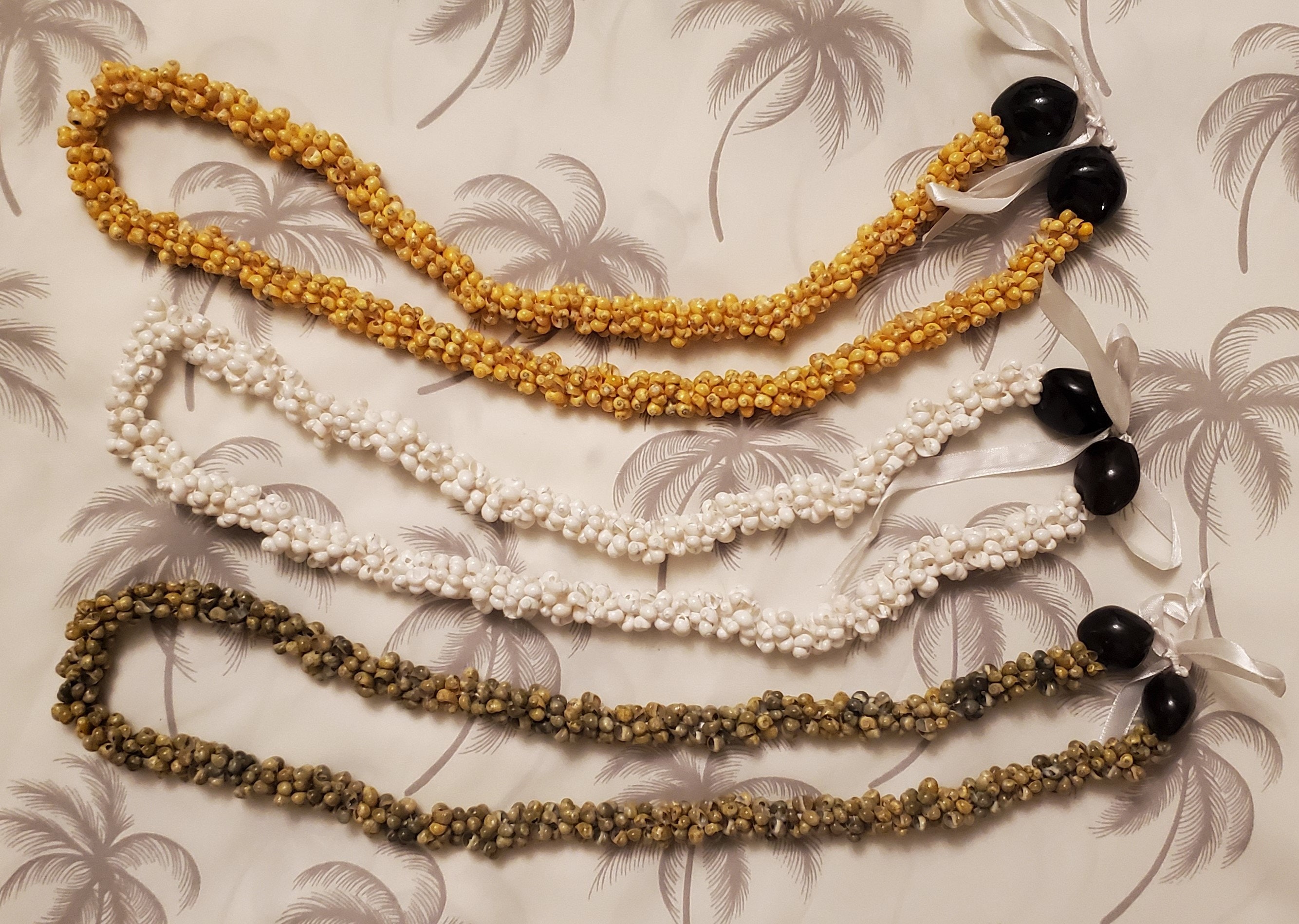 Hawaii Wedding Mongo Shells With Kukui Nut Lei Necklace - Etsy