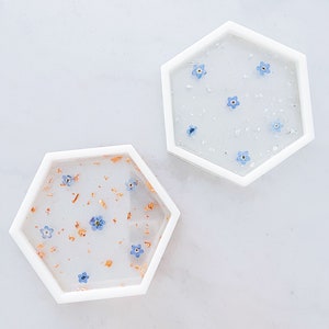 Forget-me-nots Hexagon Coaster (single) - Etsy