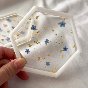 Forget-me-nots Hexagon Coaster (single) - Etsy