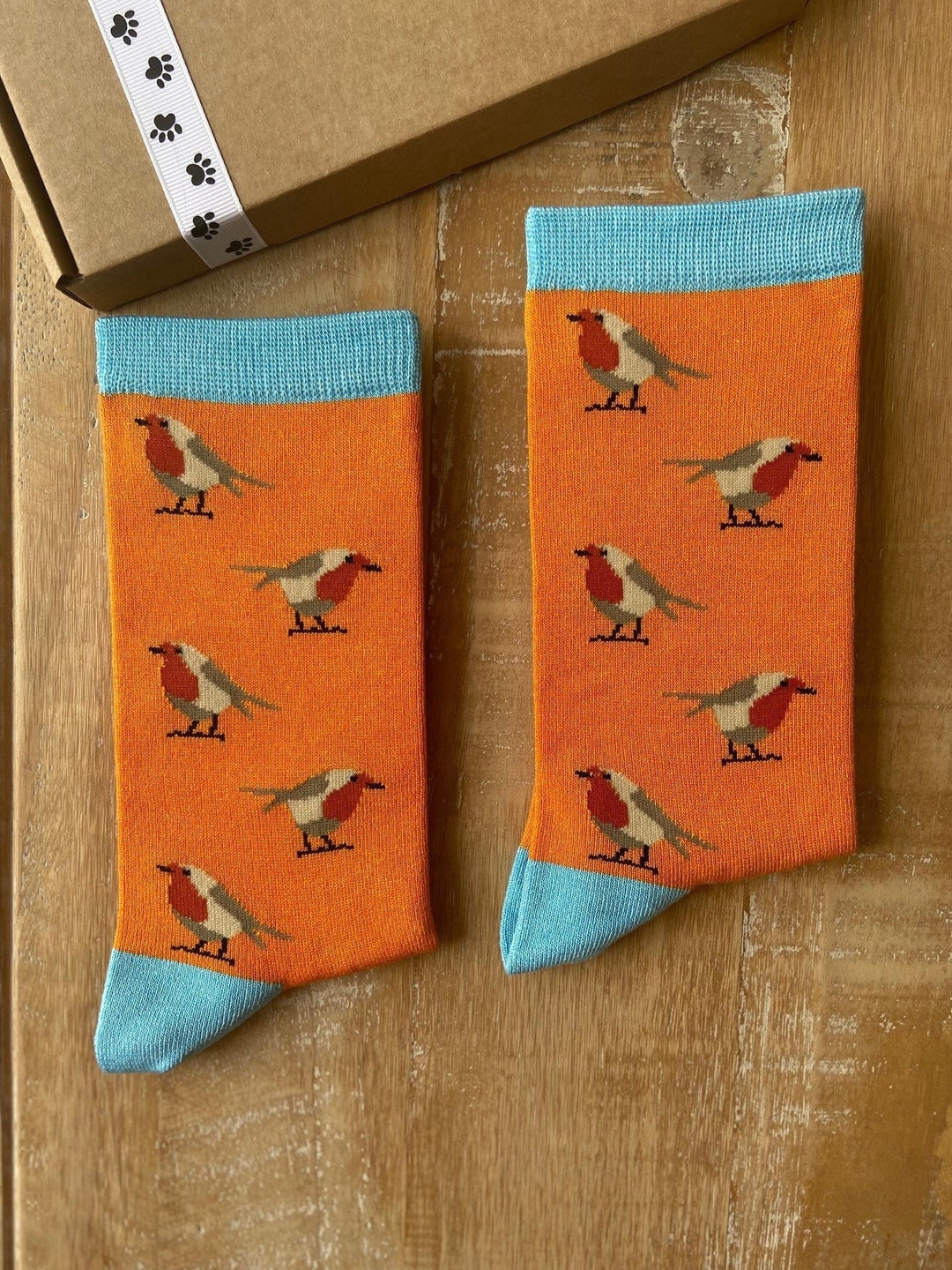 Robin Bird Socks - Women's Bamboo Socks - Bird Watcher Gift - Christmas ...