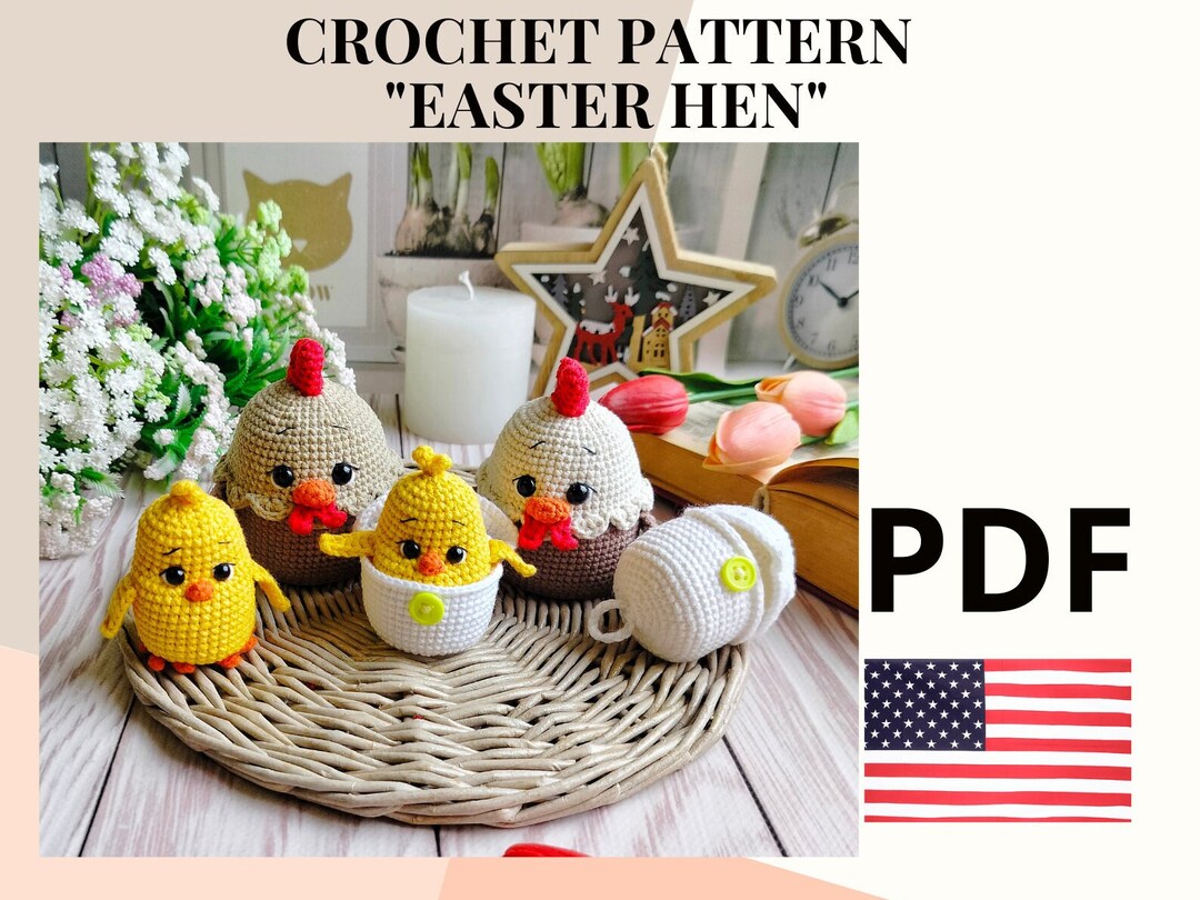 Amigurumi Pattern Crochet Easter Hen Chick / Crochet Pattern Easter ...
