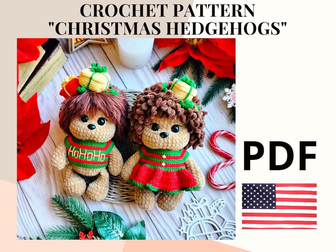 Amigurumi Pattern Crochet Christmas Hedgehogs / Crochet Pattern Funny ...