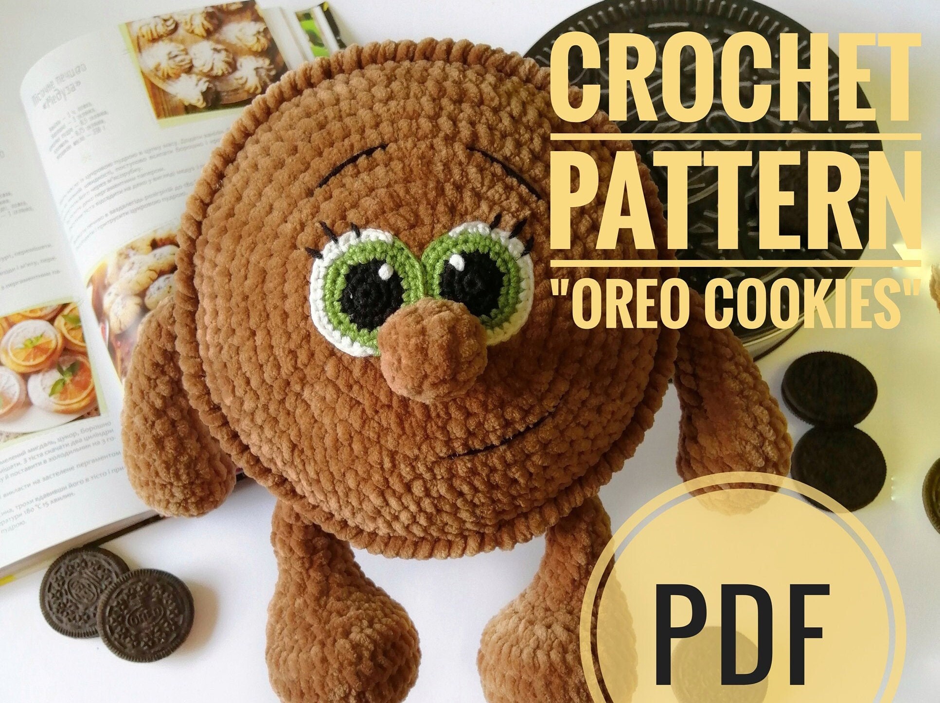 Amigurumi pattern crochet cookie / oreo cookie pdf pattern / | Etsy