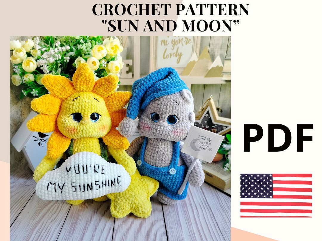 Сrochet Pattern Handmade Doll Crochet Sun Moon / Amigurumi Pattern Art ...