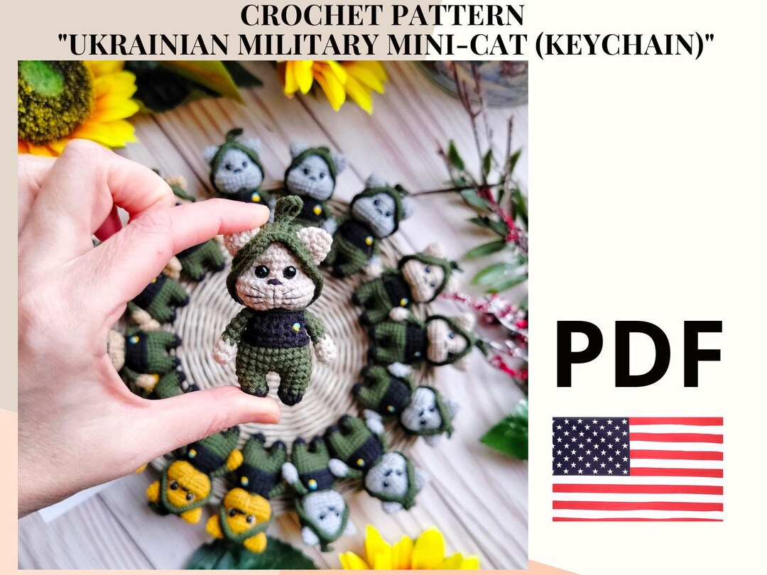 Crochet Pattern Ukrainian Military Mini-cat / Amigurumi Pattern ...